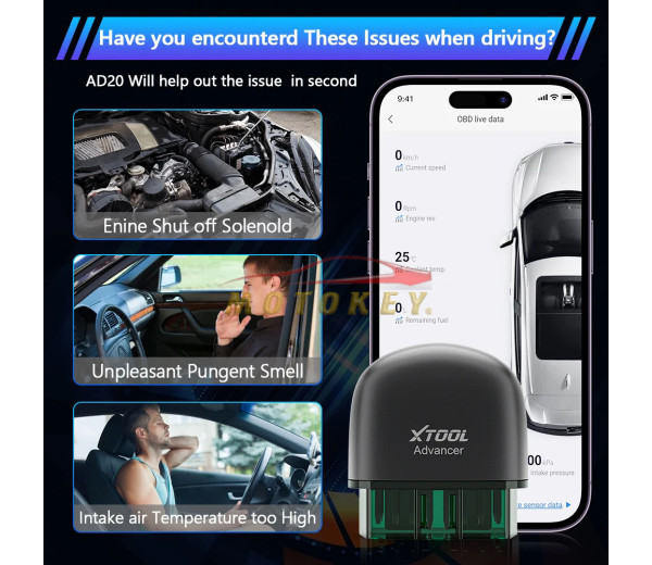 XTOOL Advancer AD20 Car Engine Diagnostic Tools OBD2 Code Reader Scanner Android /IOS Better ...