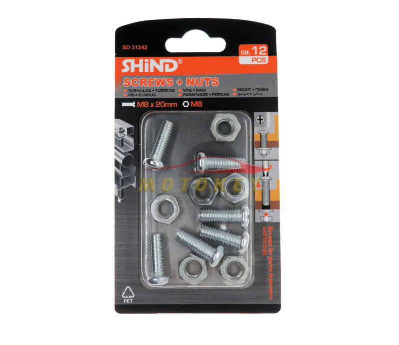 Ignition Bolts and Nuts Galvenized 6 sets (12 Pcs)
