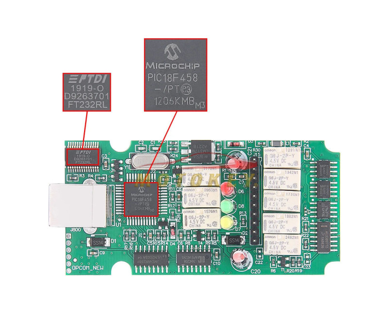 Opel OPCOM V1.70 PIC18F458 FTDI Flash Firmware update