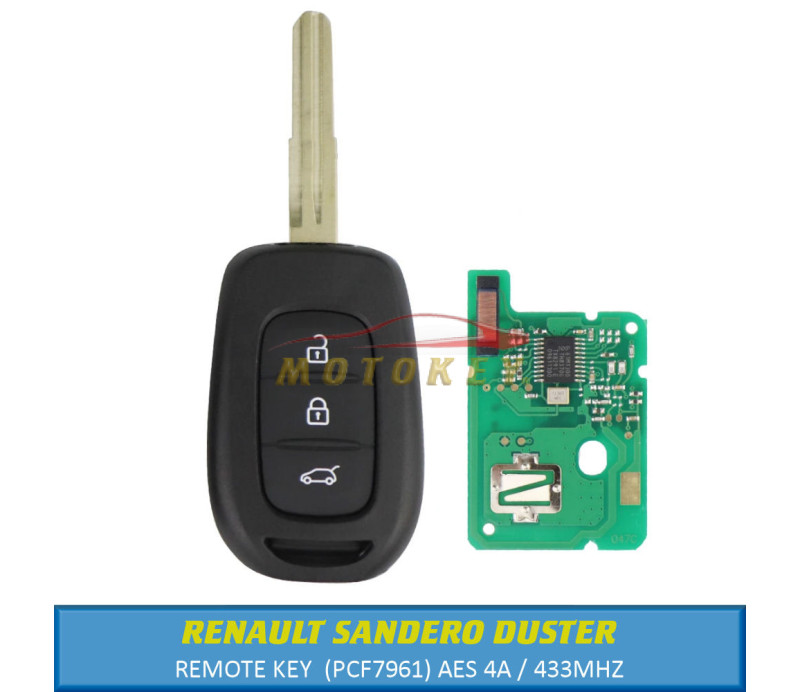 Renault Sandero Duster Logan Trafic 3 Button Remote Key PCF7961