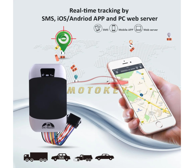 GSM GPRS GPS Tracker for Vehicles with Built-in Backup Battery - YF303