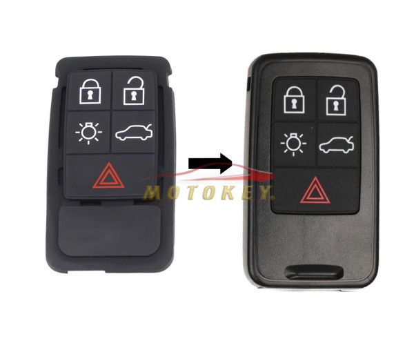 Volvo 5 Button Smart Key - Rubber keypad