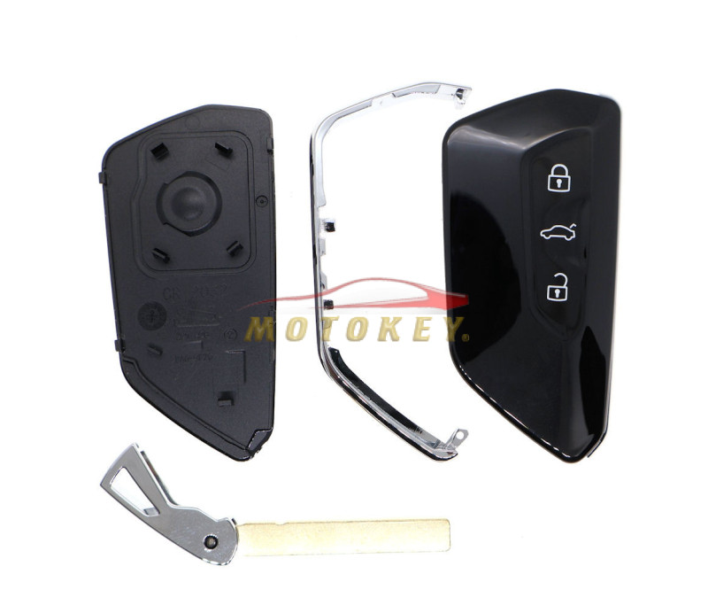 VW Golf 8 Smart key Casing - Glossy Black