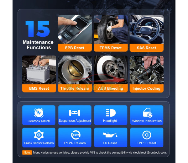 Xtool D6 All System Scanner Full OBD2 Automotive Diagnostic Tools Auto ...