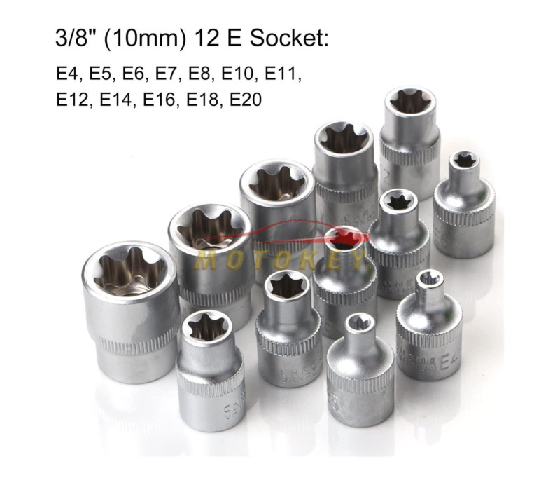 34 Pcs E-Socket Set with Carry Case