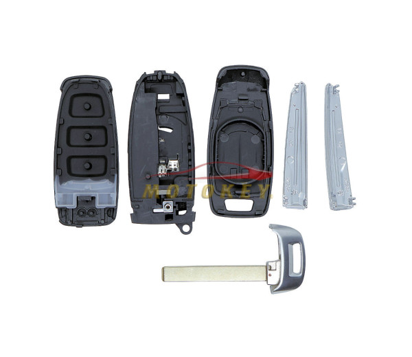 Audi MLB A4 A6 3 Button Smart Key Case with Keyblade
