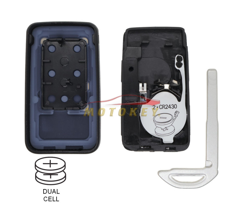 Volvo 6 Button Smart Key Case - Dual battery Connector - S40 XC60 XC70