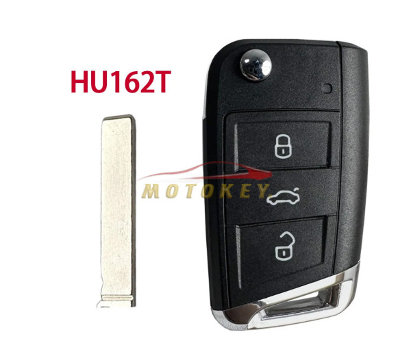 VW Golf 7 Polo TSi Kombi Tiguan MK7 - 3 Button Key Case Semi Chrome