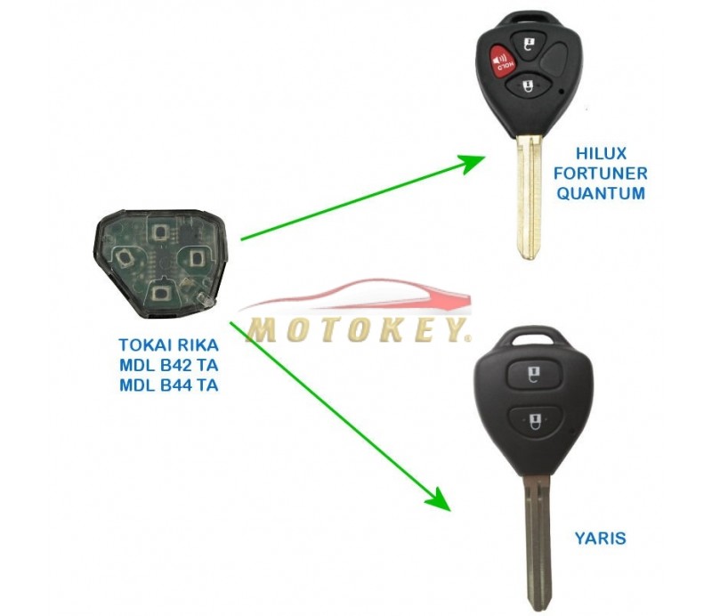 Toyota Hilux / Fortuner / Yaris Remote - 433Mhz - B44TA