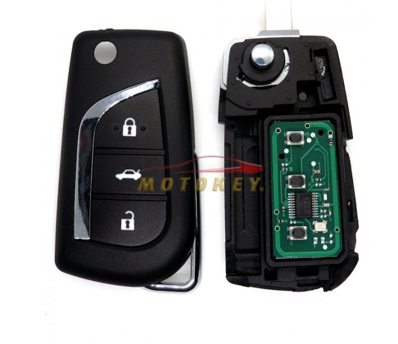 Toyota Corolla / Auris / Aygo 3 Button Remote Key - H Chip