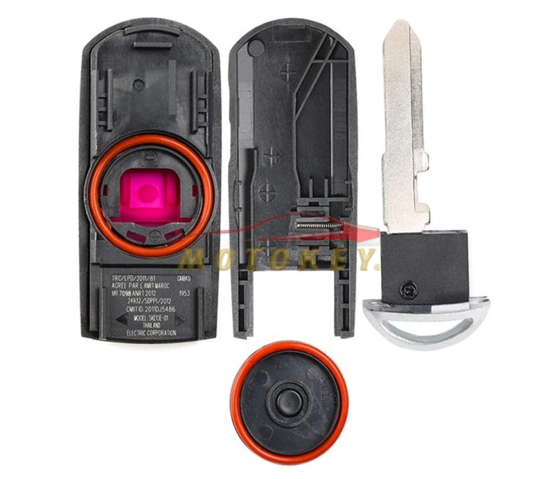 Mazda 2 Button Smart Key Case - Center Battery Frame