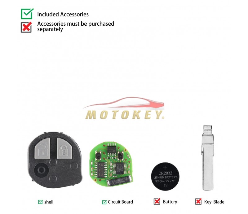 VVDI Suzuki Shape Universal Wireless 2 Button Remote Key - XNSZ01