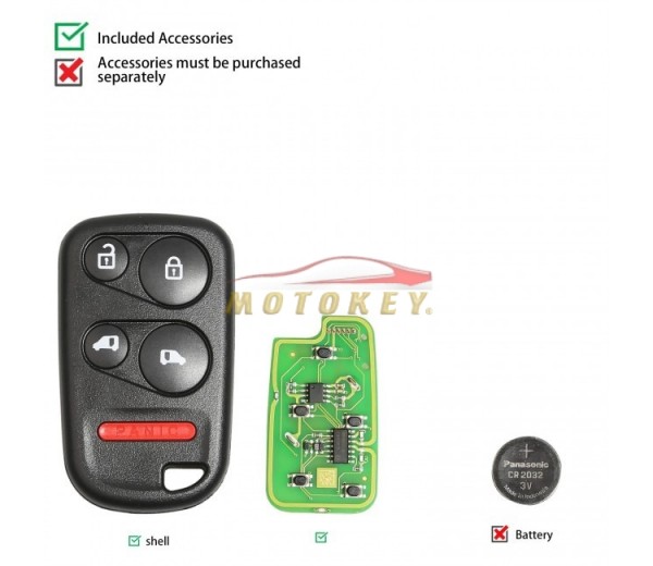 VVDI Honda Shape Universal Wire 5 Button Remote - XKHO04EN