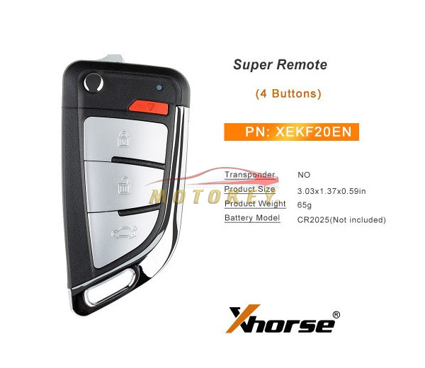 VVDI Universal Super Remote Key 4 Button - XEKF20