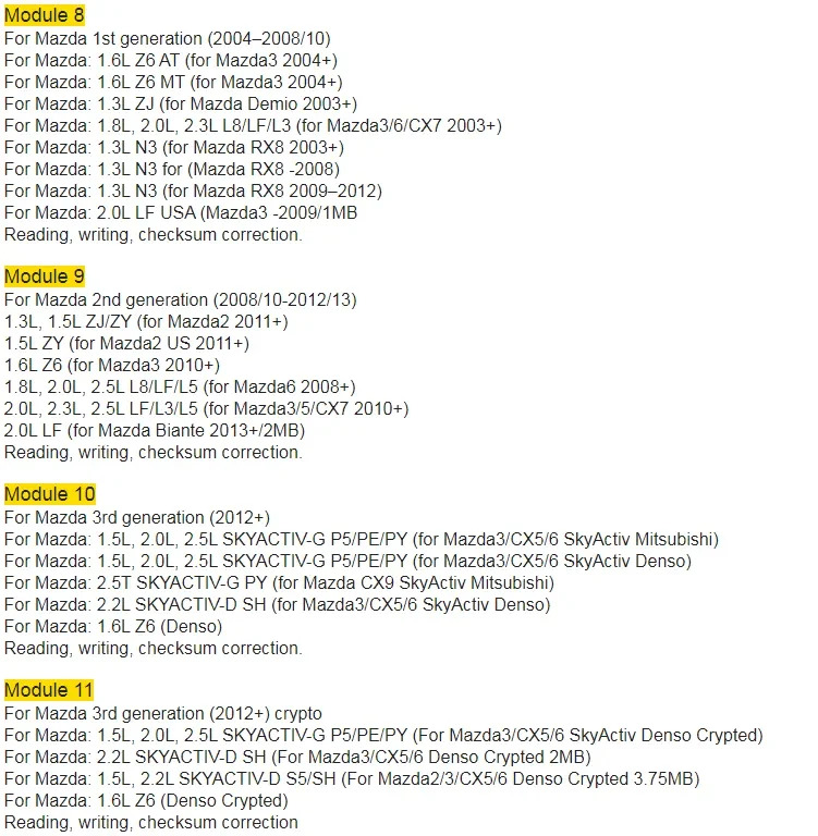 PCMflash USB Dongle V1.20 with 67 Modules and V1.21 - 11 Modules with ...