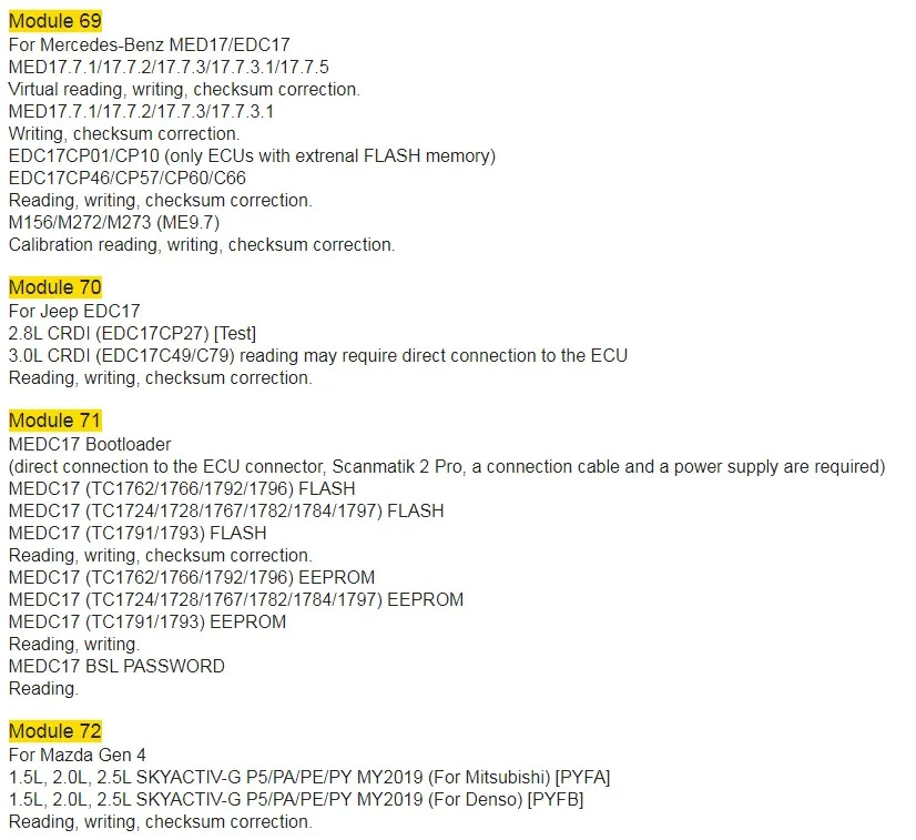 PCMflash USB Dongle V1.20 with 67 Modules and V1.21 - 11 Modules with ...