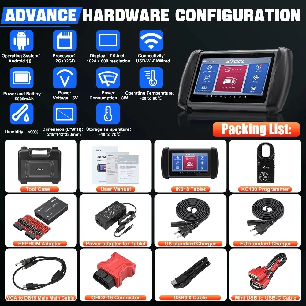 Xtool IK618 Auto Key Programmer and diagnostic tool with 2 years free ...